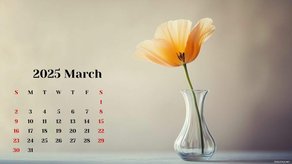 March 2025 Calendar Desktop Backgrounds - PixelsTalk