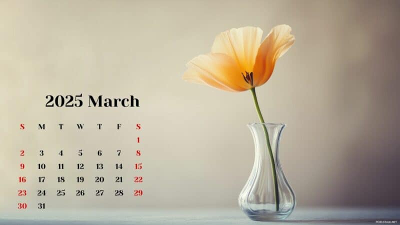 March 2025 Calendar Desktop Backgrounds - PixelsTalk