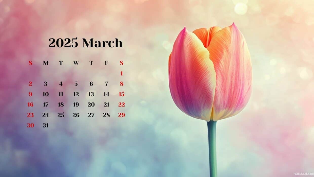 March 2025 Calendar Desktop Backgrounds - PixelsTalk