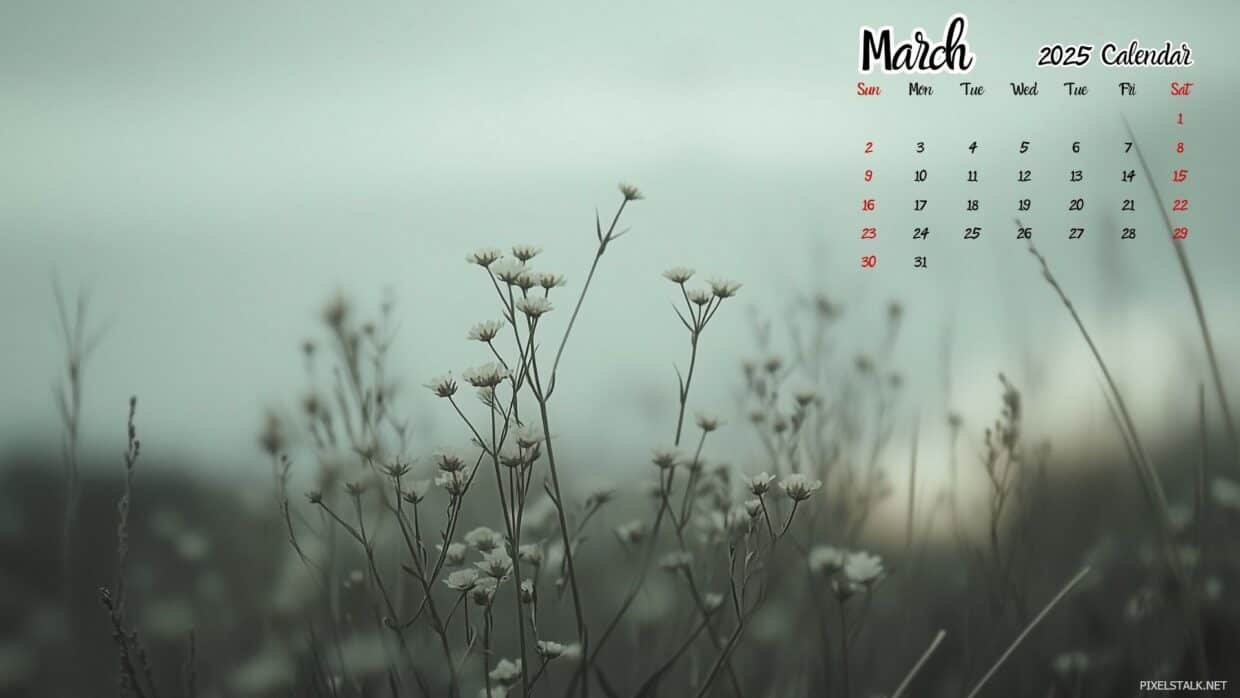 March 2025 Calendar Desktop Backgrounds - PixelsTalk