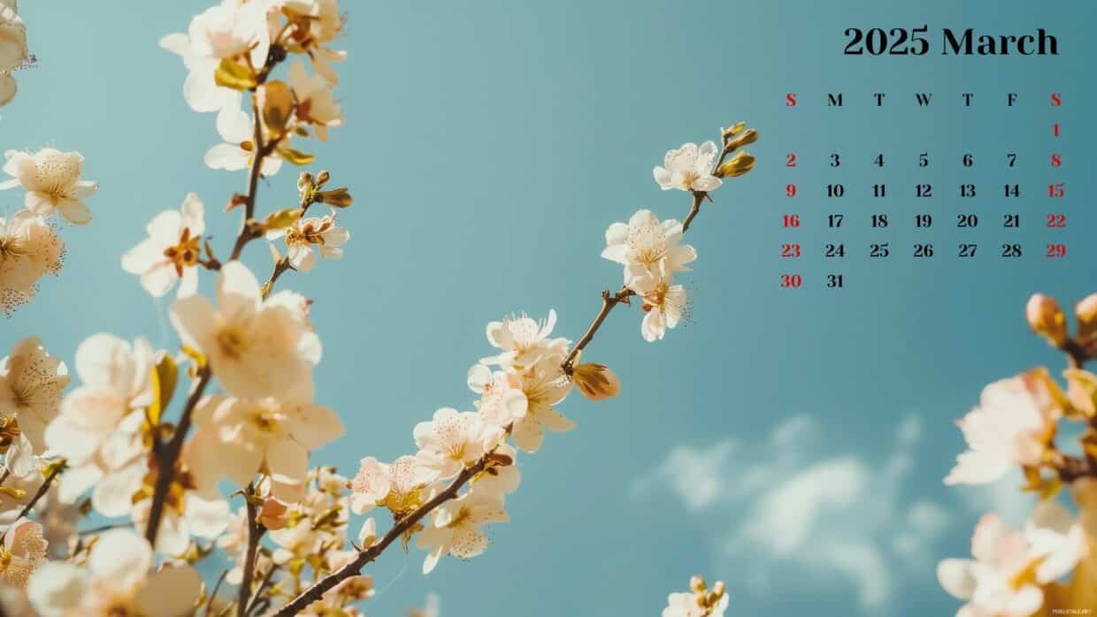 March 2025 Calendar Desktop Backgrounds - PixelsTalk
