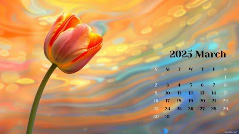 March 2025 Calendar Desktop Backgrounds - PixelsTalk