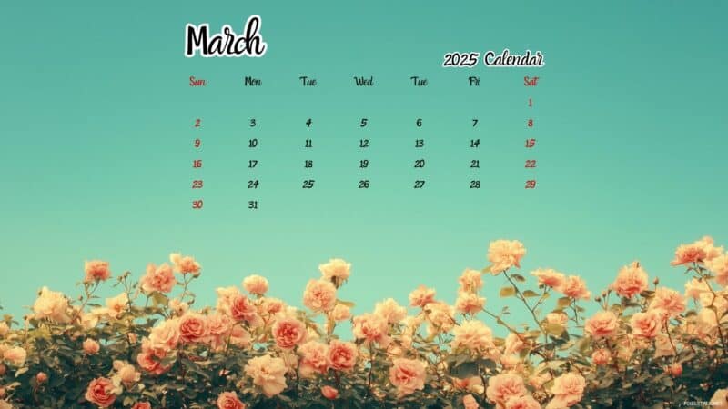 March 2025 Calendar Desktop Backgrounds - PixelsTalk