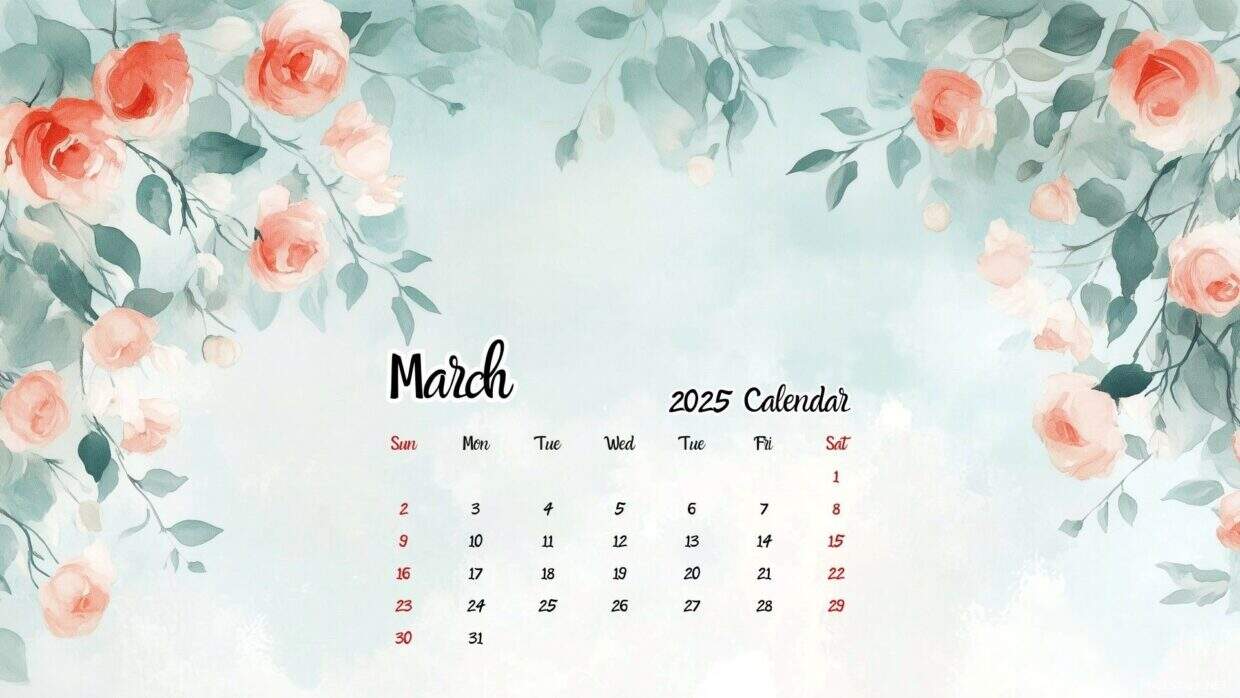 March 2025 Calendar Desktop Wallpapers - PixelsTalk