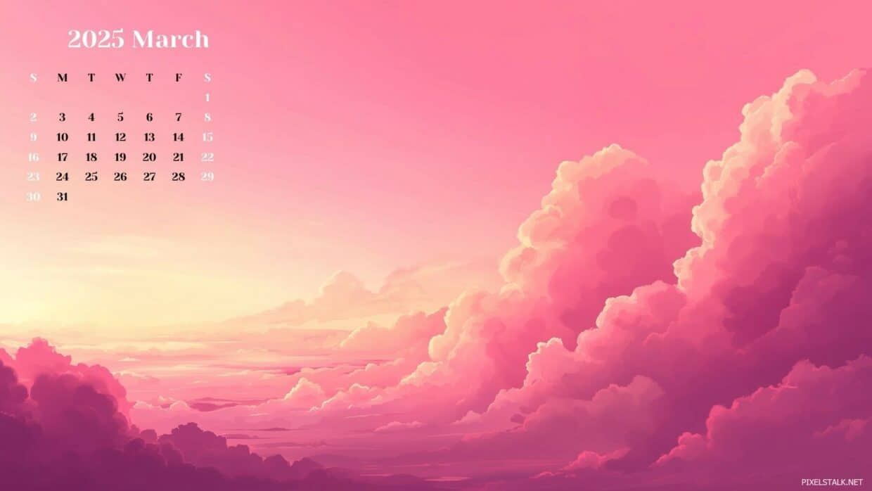 March 2025 Calendar Desktop Wallpapers - PixelsTalk