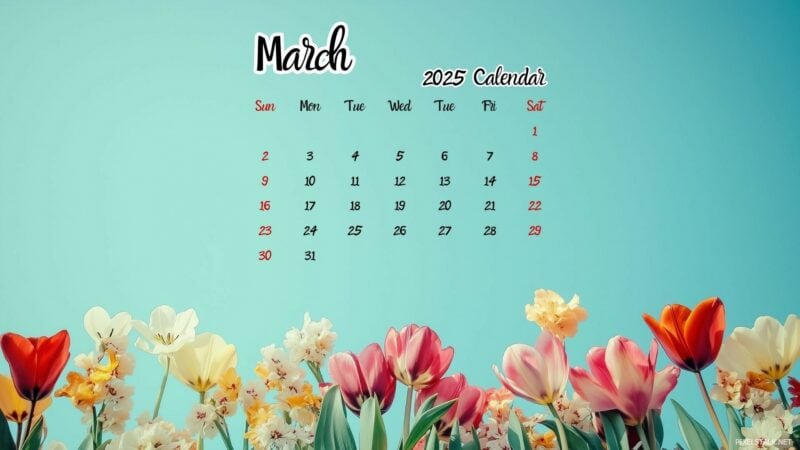 March 2025 Calendar Desktop Wallpapers - PixelsTalk