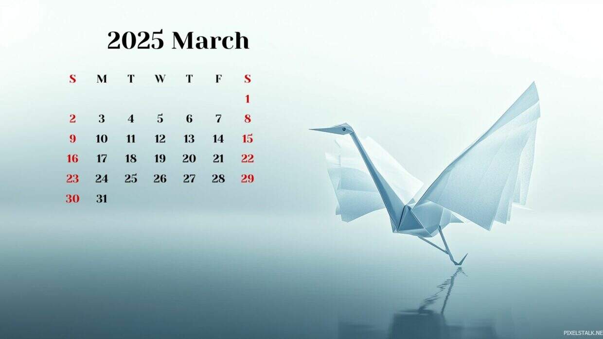 March 2025 Calendar Desktop Wallpapers - PixelsTalk