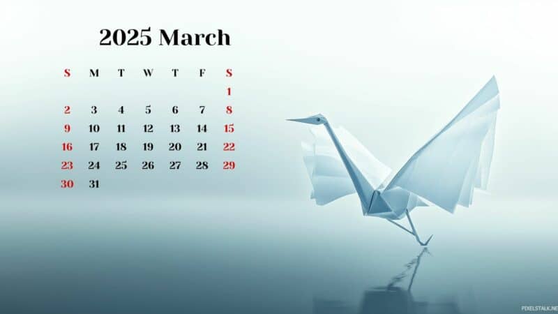 March 2025 Calendar Desktop Wallpapers - PixelsTalk