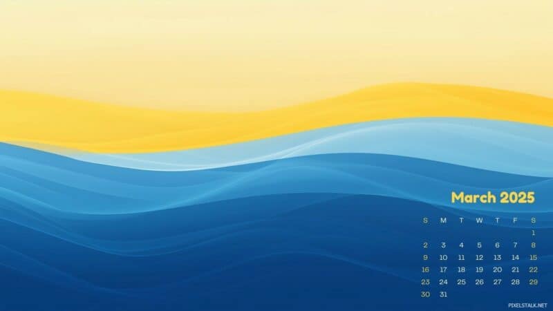 March 2025 Calendar Desktop Wallpapers - PixelsTalk