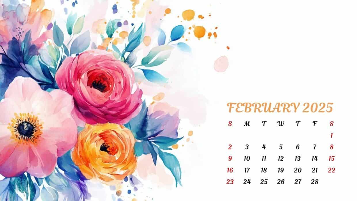 February 2025 Calendar Desktop Wallpapers - PixelsTalk