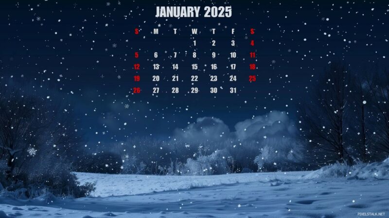 2025 January Calendar Desktop Backgrounds - PixelsTalk