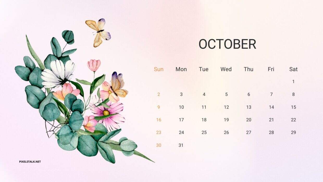 October 2022 Calendar Wallpapers HD Desktop - PixelsTalk