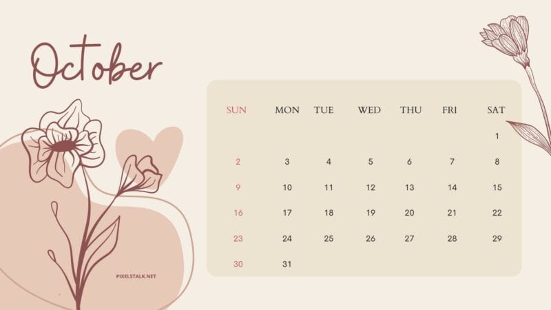 October 2022 Calendar Wallpapers HD Desktop - PixelsTalk
