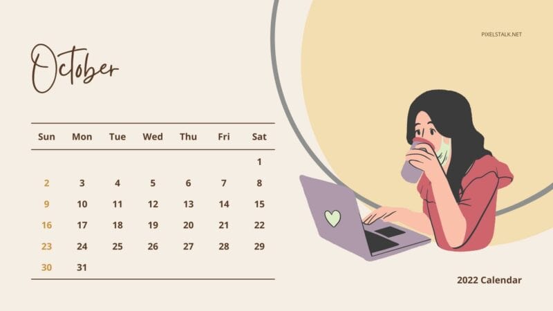 October 2022 Calendar HD Backgrounds - PixelsTalk