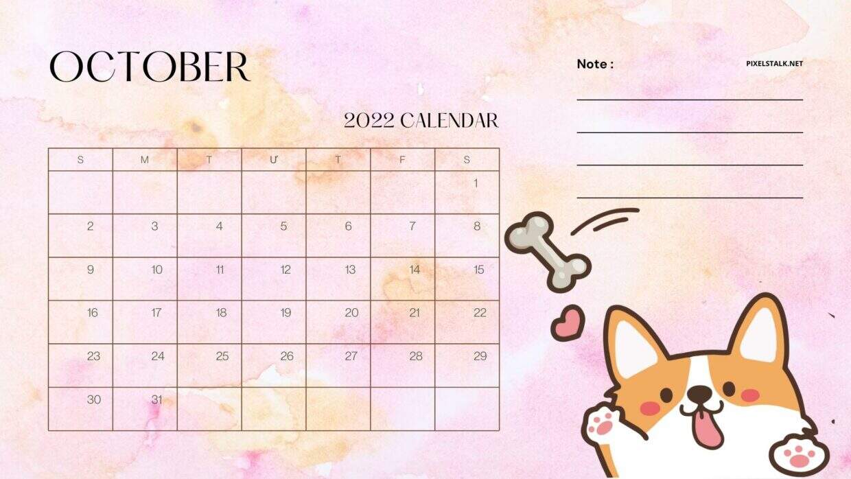 October 2022 Calendar Wallpapers HD Desktop - PixelsTalk