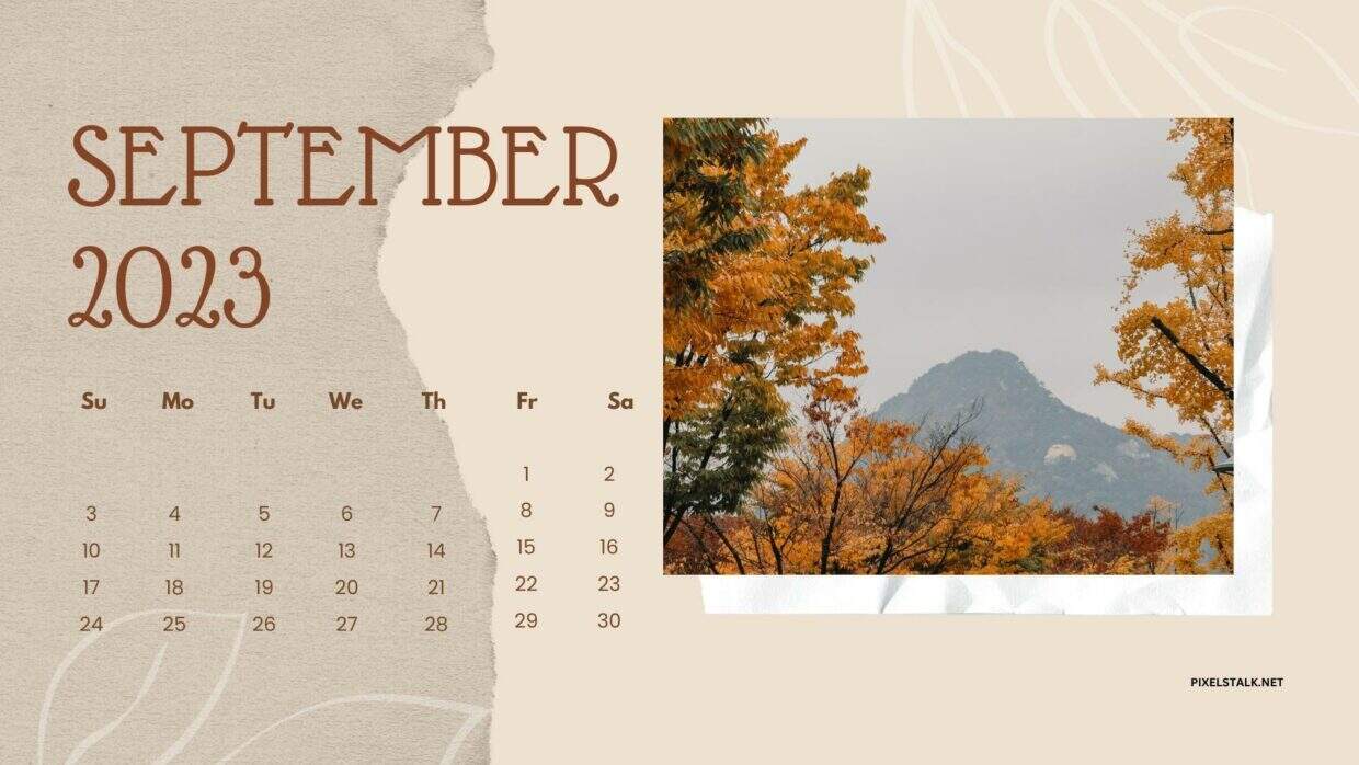 September 2023 Calendar Desktop Wallpapers - PixelsTalk