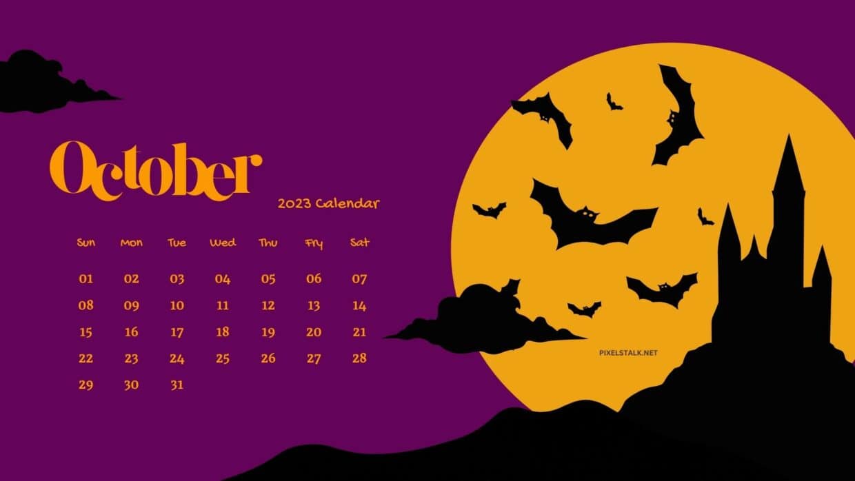October 2023 Calendar Desktop Wallpapers - PixelsTalk