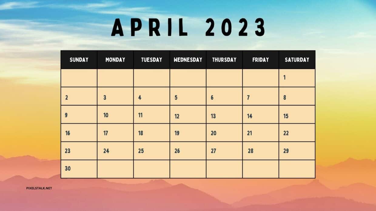 April 2023 Calendar Desktop Wallpapers - PixelsTalk