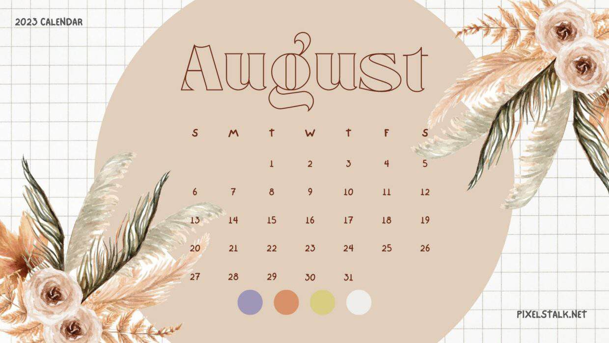August 2023 Calendar Wallpapers HD - PixelsTalk