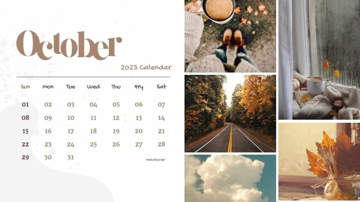 October 2023 Calendar Desktop Wallpapers - PixelsTalk
