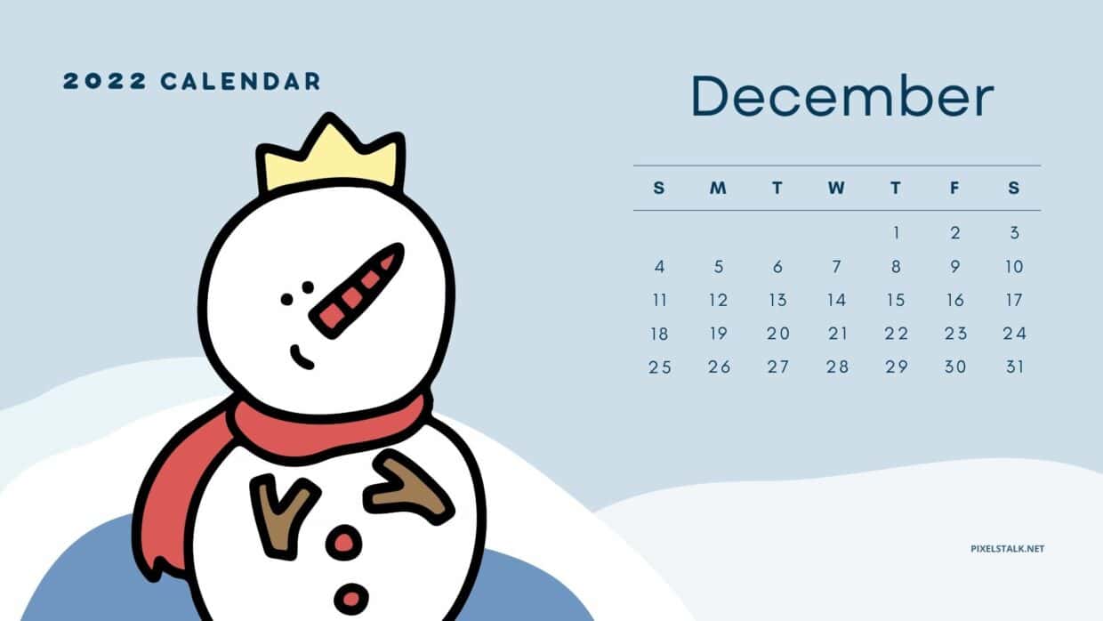 December 2022 Calendar Backgrounds HD - PixelsTalk
