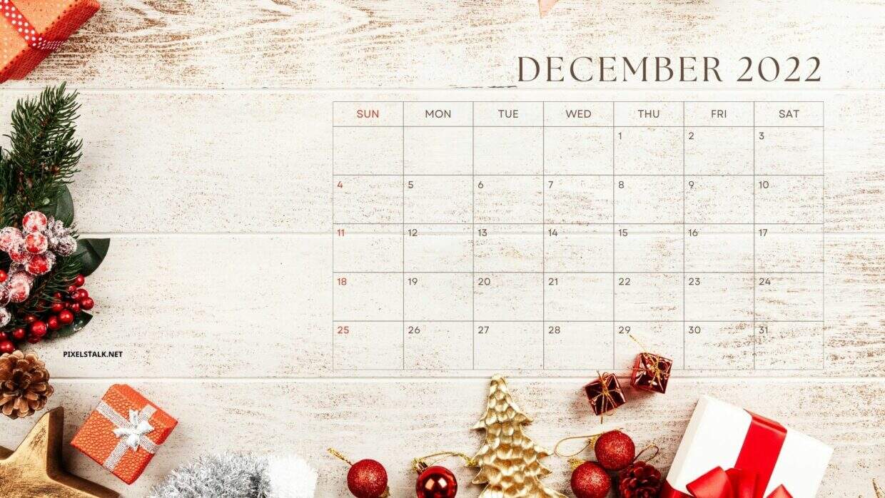 December 2022 Calendar Backgrounds HD - PixelsTalk