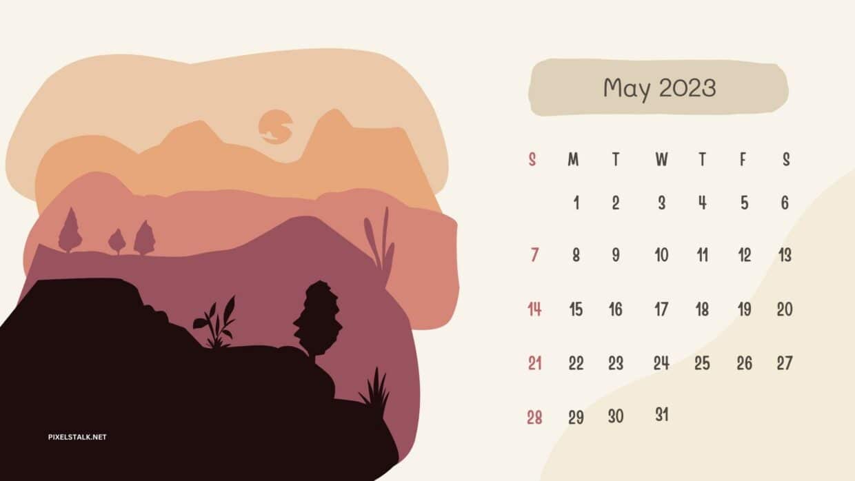 May 2023 Calendar Background for Desktop - PixelsTalk