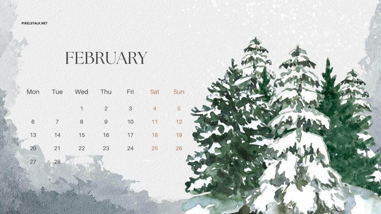 February 2023 Calendar Background for Desktop - PixelsTalk