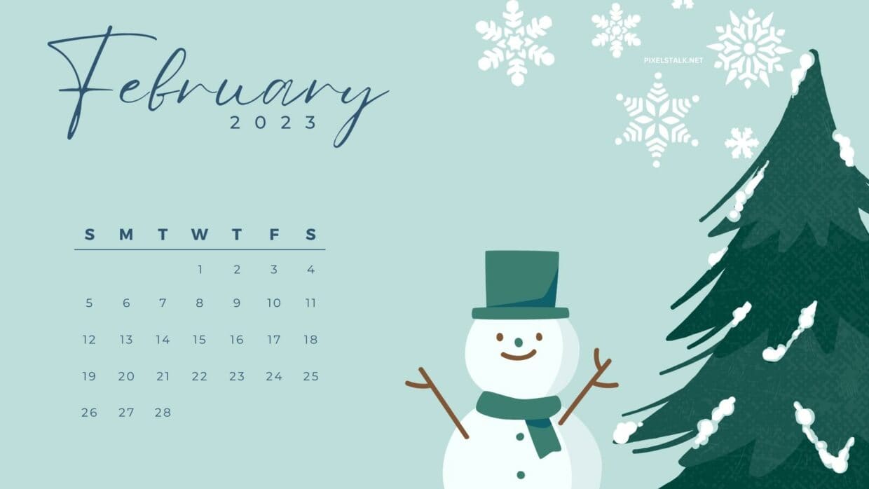 February 2023 Calendar Desktop Wallpapers - PixelsTalk