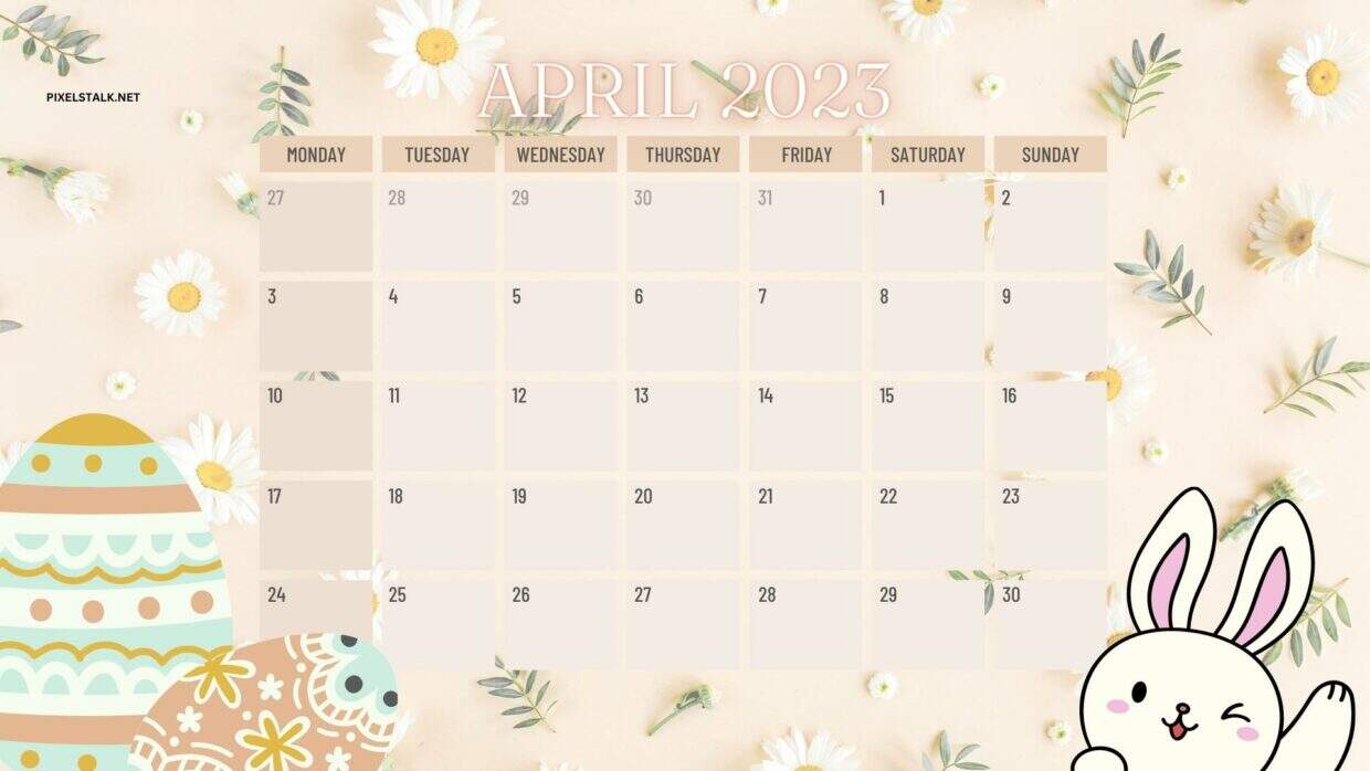 April 2023 Calendar Desktop Wallpapers - PixelsTalk