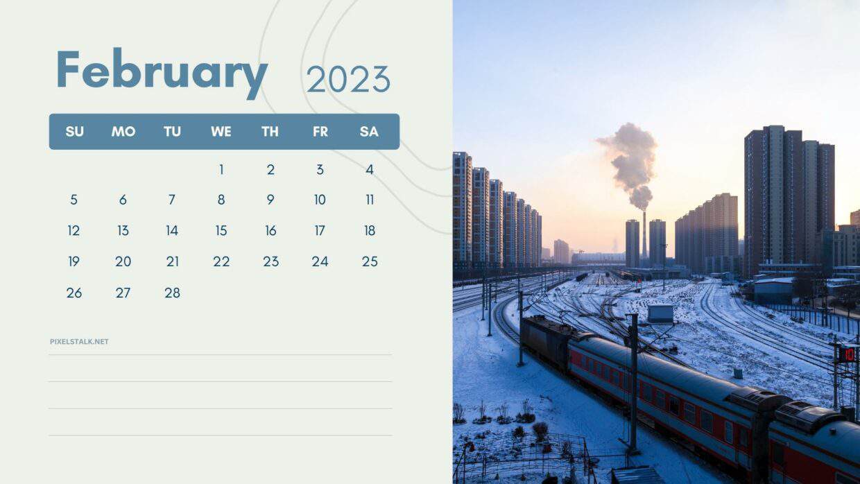 February 2023 Calendar Desktop Wallpapers - PixelsTalk