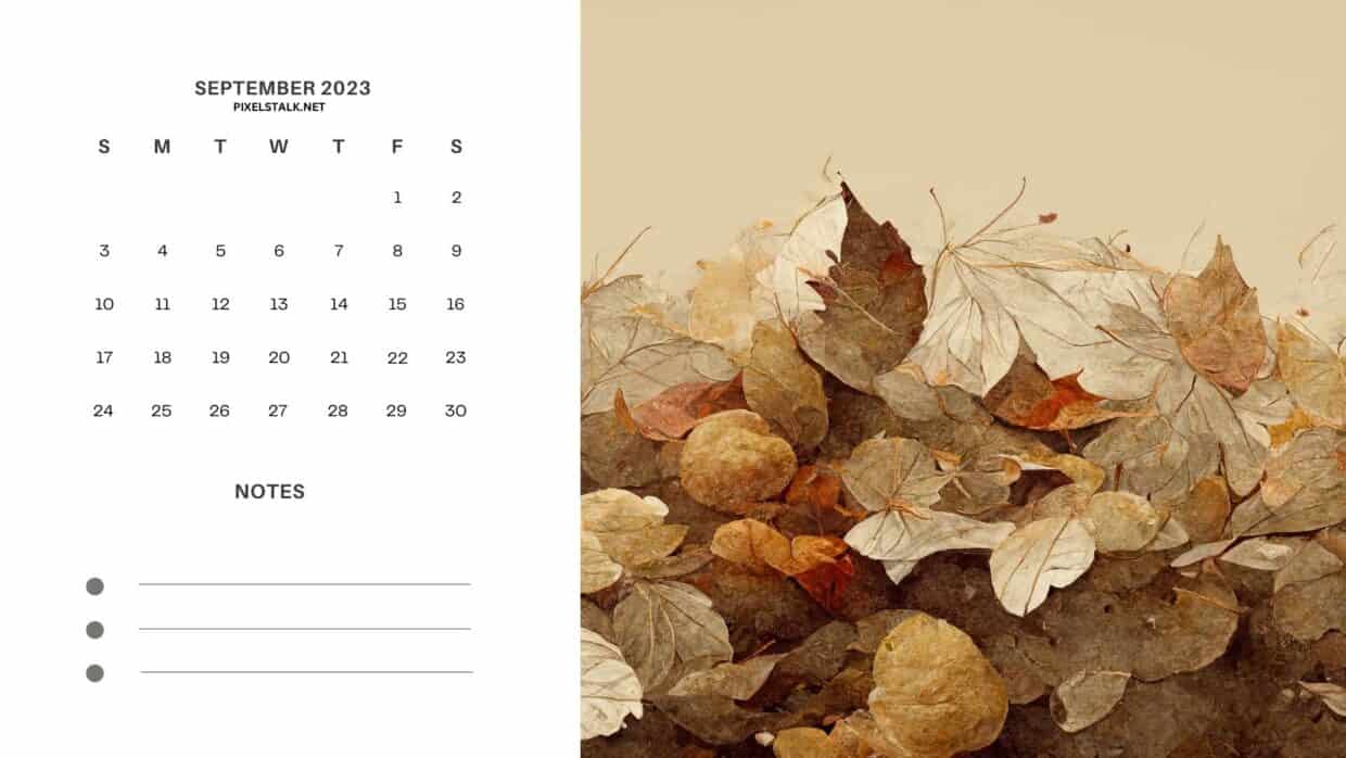 September 2023 Calendar Wallpapers HD - PixelsTalk