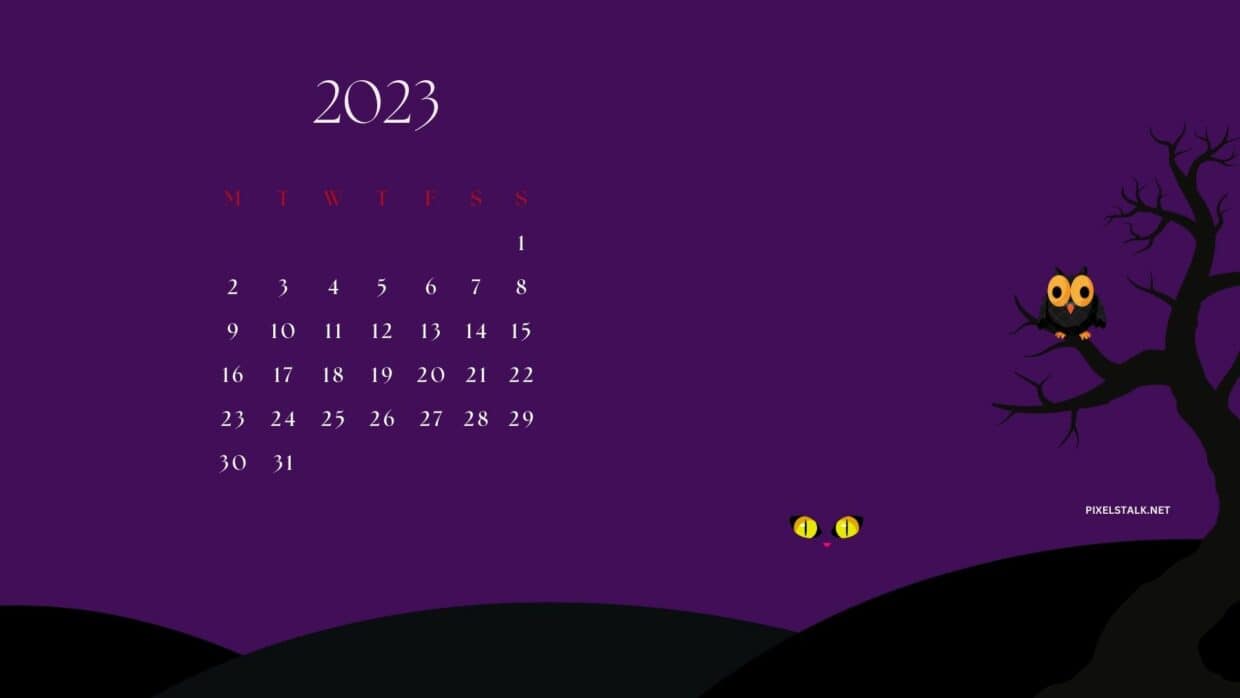 October 2023 Calendar Desktop Wallpapers - PixelsTalk