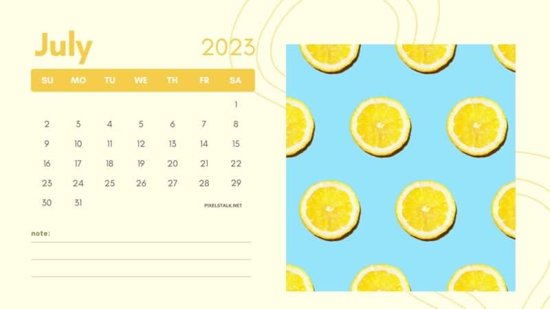 July 2023 Calendar Desktop Wallpapers - PixelsTalk