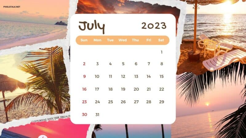 July 2023 Calendar Background for Desktop - PixelsTalk