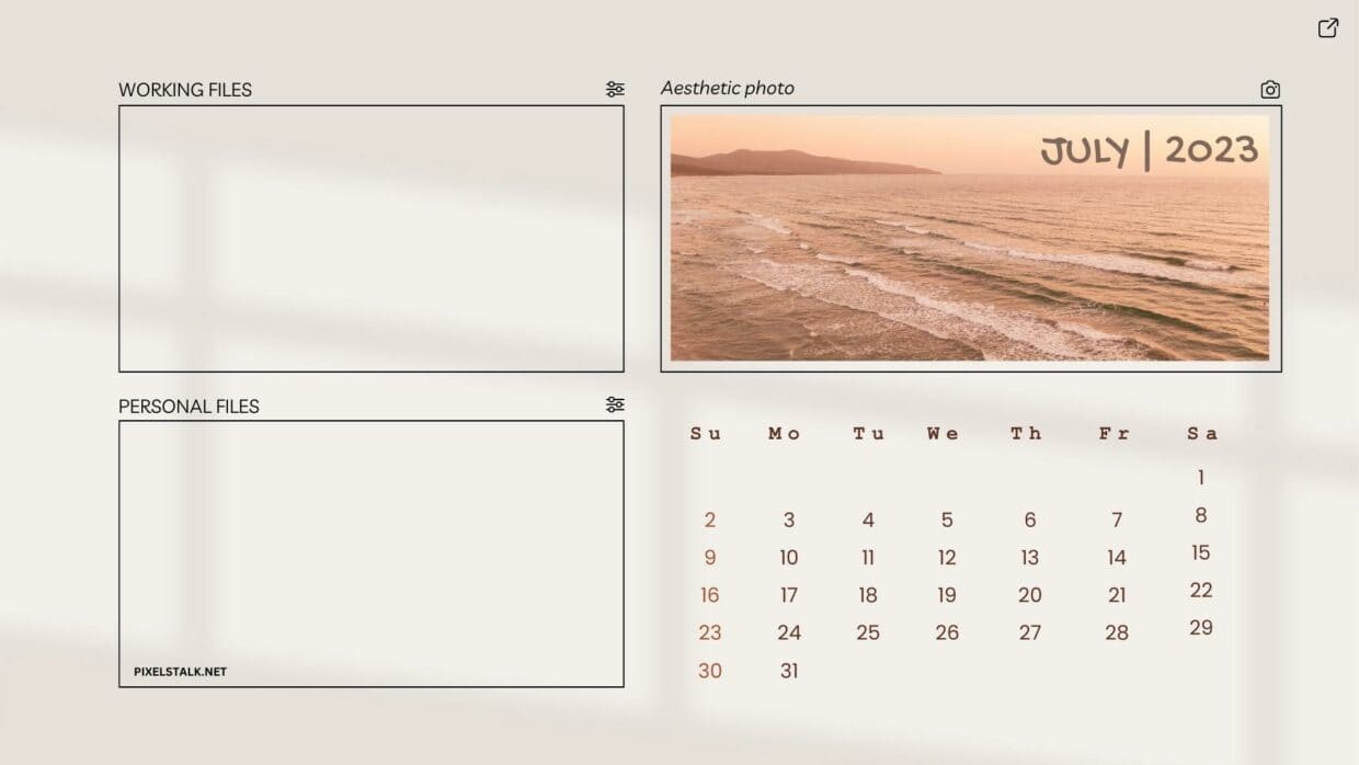 July 2023 Calendar Background for Desktop - PixelsTalk