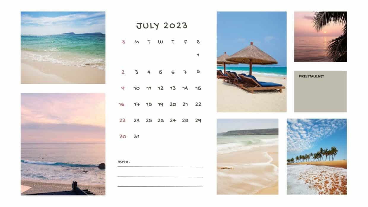 July 2023 Calendar Background for Desktop - PixelsTalk