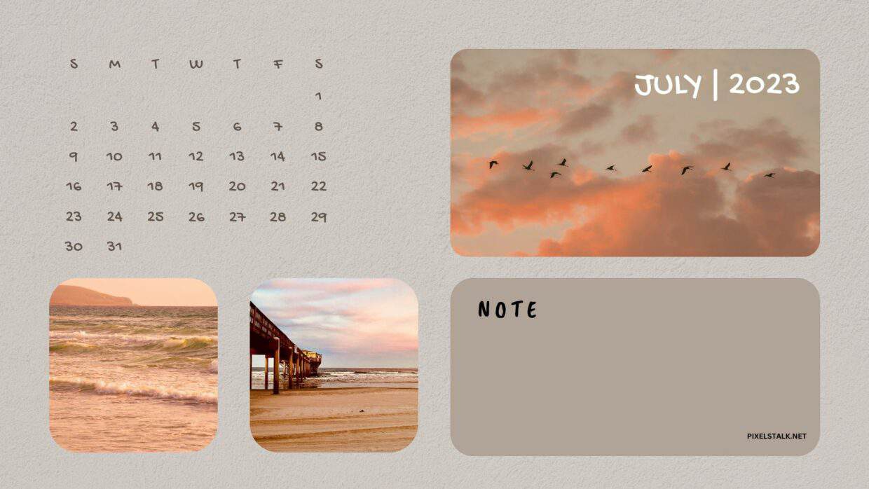 July 2023 Calendar Desktop Wallpapers - PixelsTalk