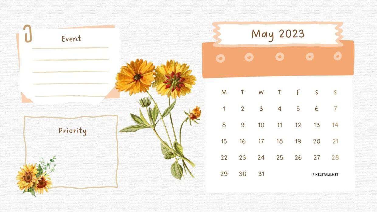 May 2023 Calendar Desktop Wallpapers - PixelsTalk