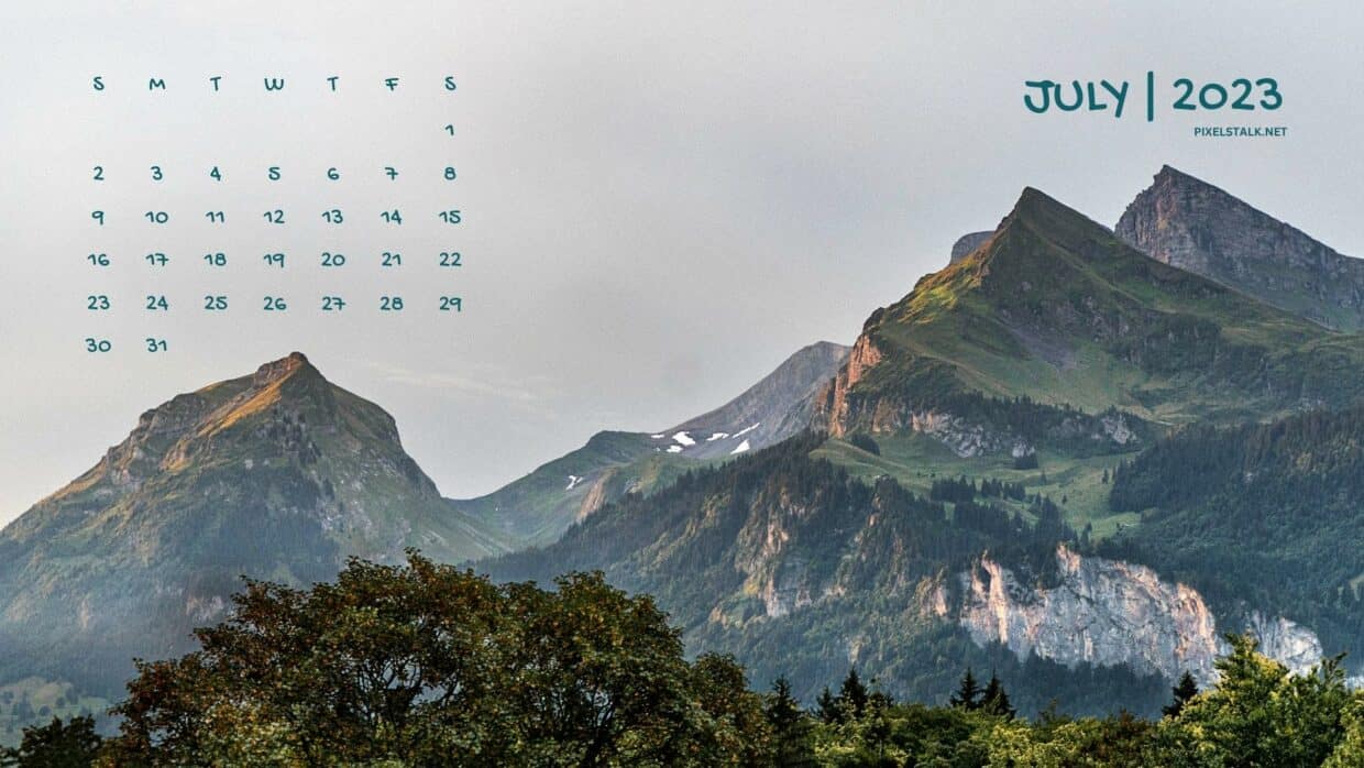 July 2023 Calendar Background for Desktop - PixelsTalk