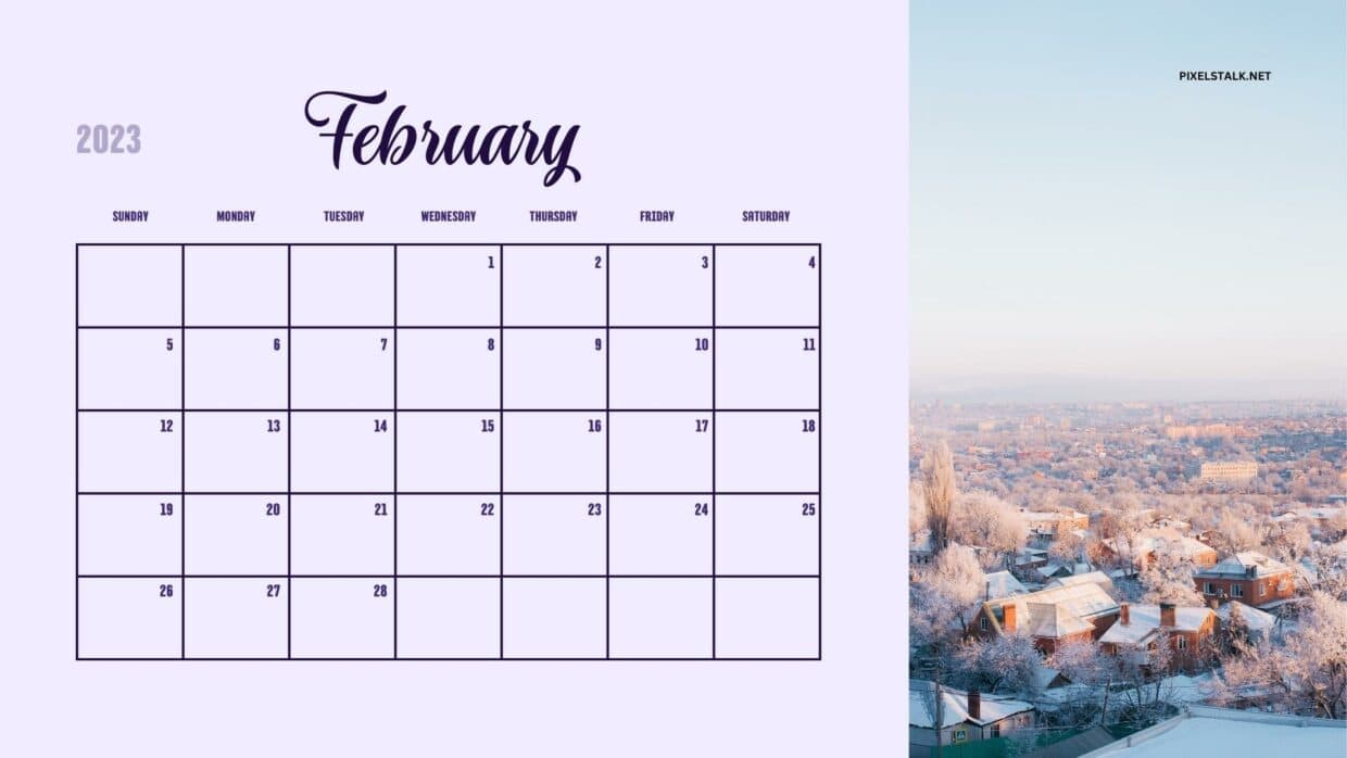 February 2023 Calendar Desktop Wallpapers - PixelsTalk
