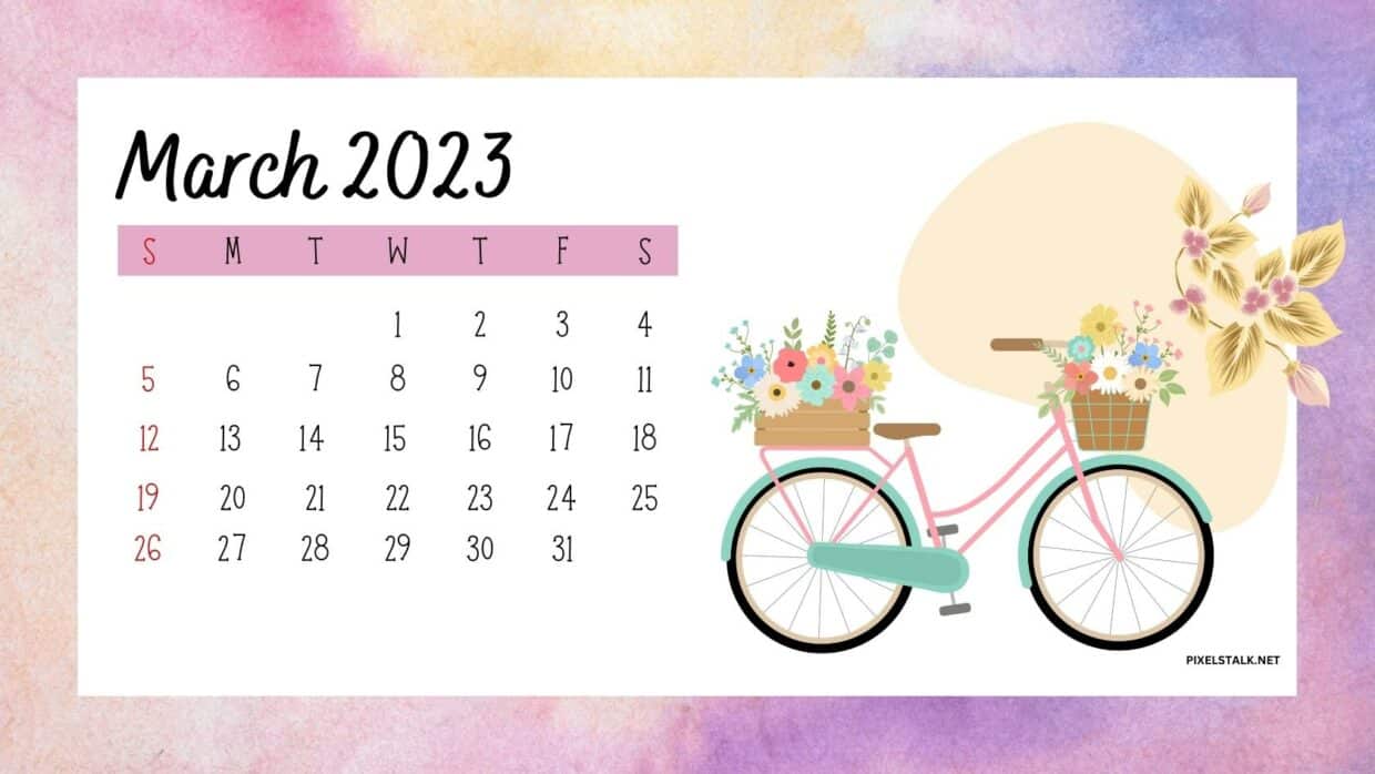 March 2023 Calendar Background for Desktop - PixelsTalk