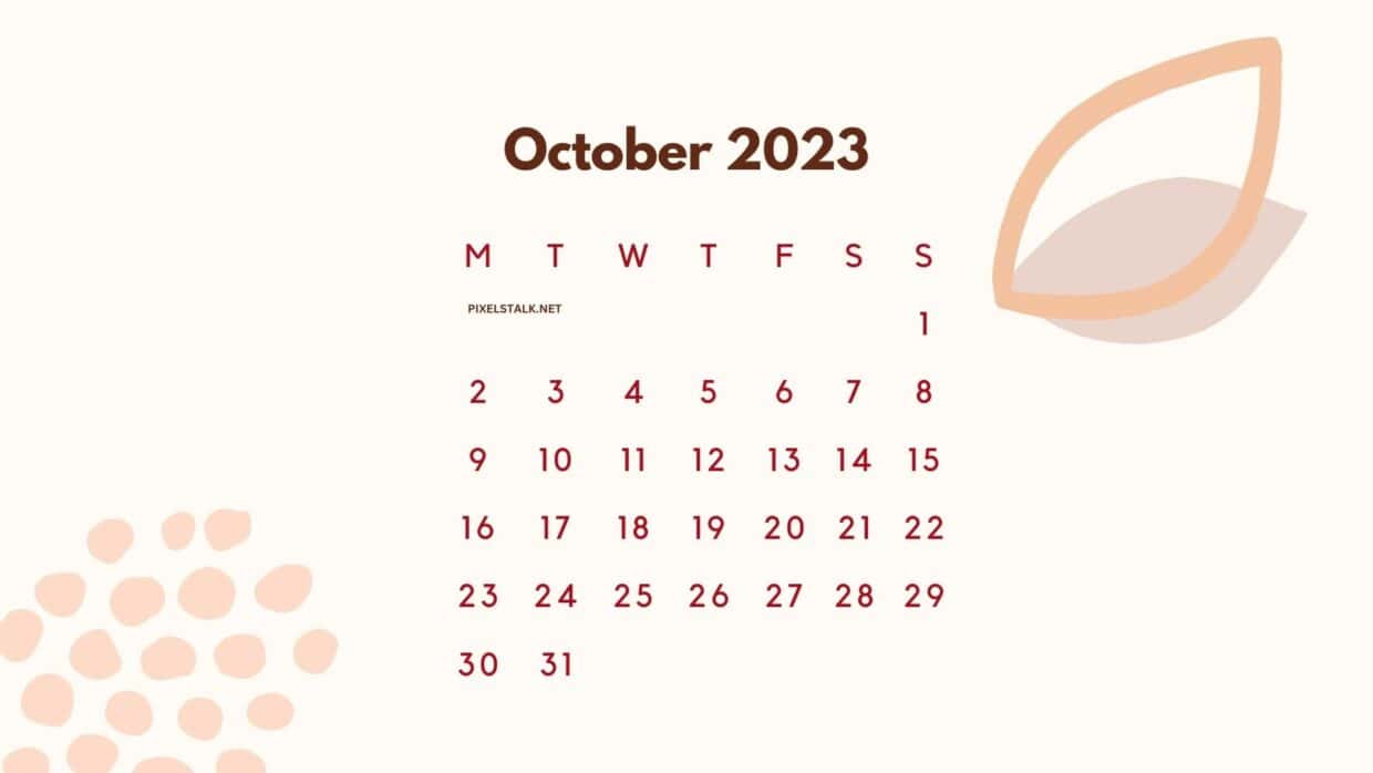 October 2023 Calendar Backgrounds for Desktop - PixelsTalk