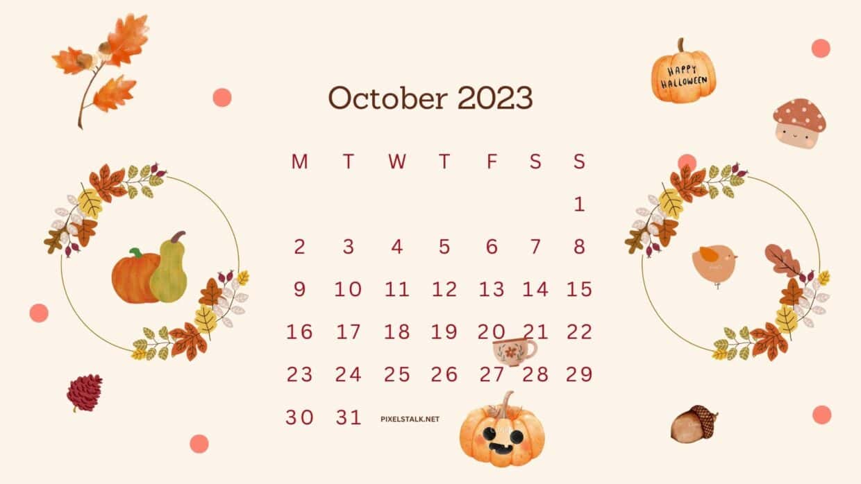 October 2023 Calendar Backgrounds for Desktop - PixelsTalk