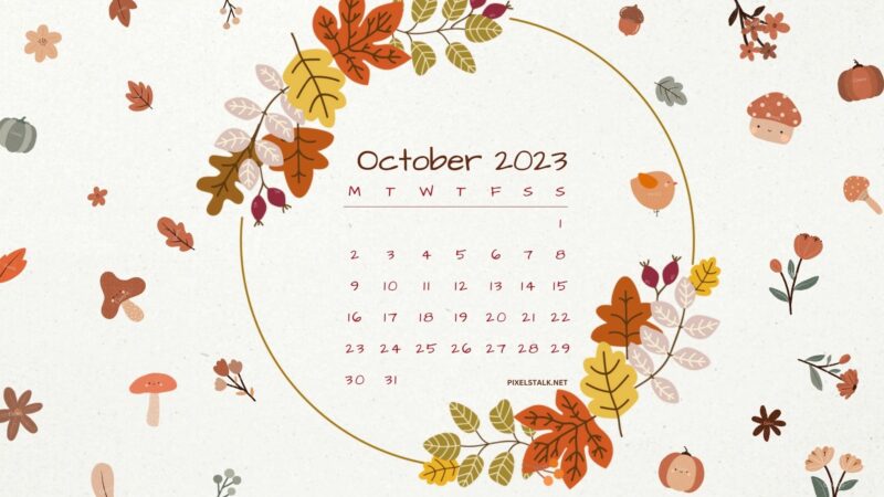 October 2023 Calendar Backgrounds for Desktop - PixelsTalk