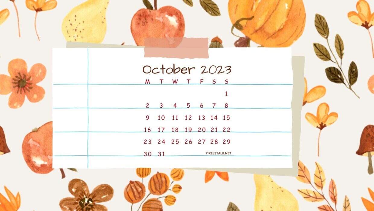 October 2023 Calendar Backgrounds for Desktop - PixelsTalk