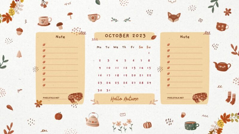 October 2023 Calendar Backgrounds for Desktop - PixelsTalk