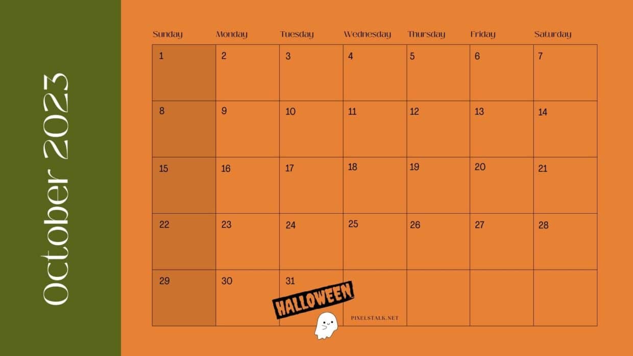 October 2023 Calendar Desktop Wallpapers - PixelsTalk