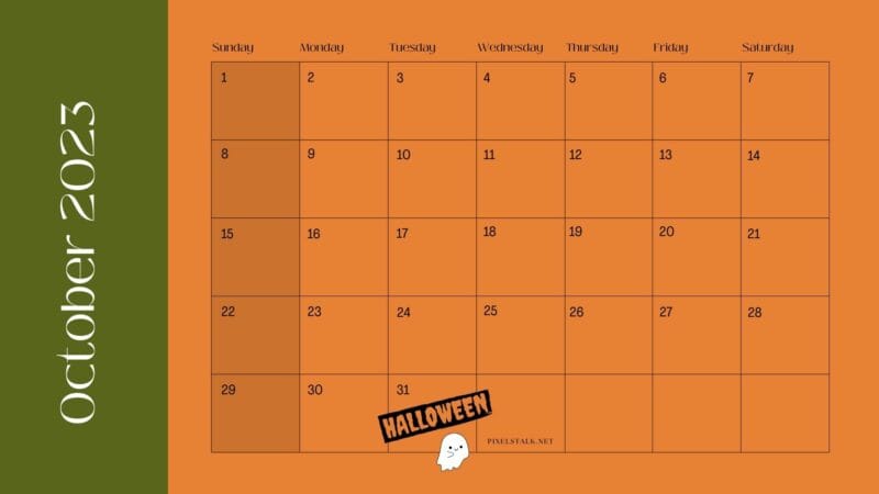 October 2023 Calendar Desktop Wallpapers - PixelsTalk
