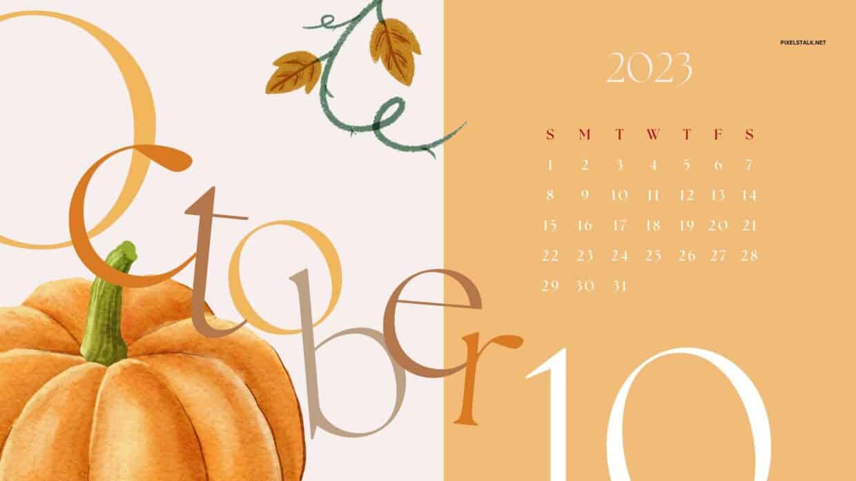 October 2023 Calendar Desktop Wallpapers - PixelsTalk